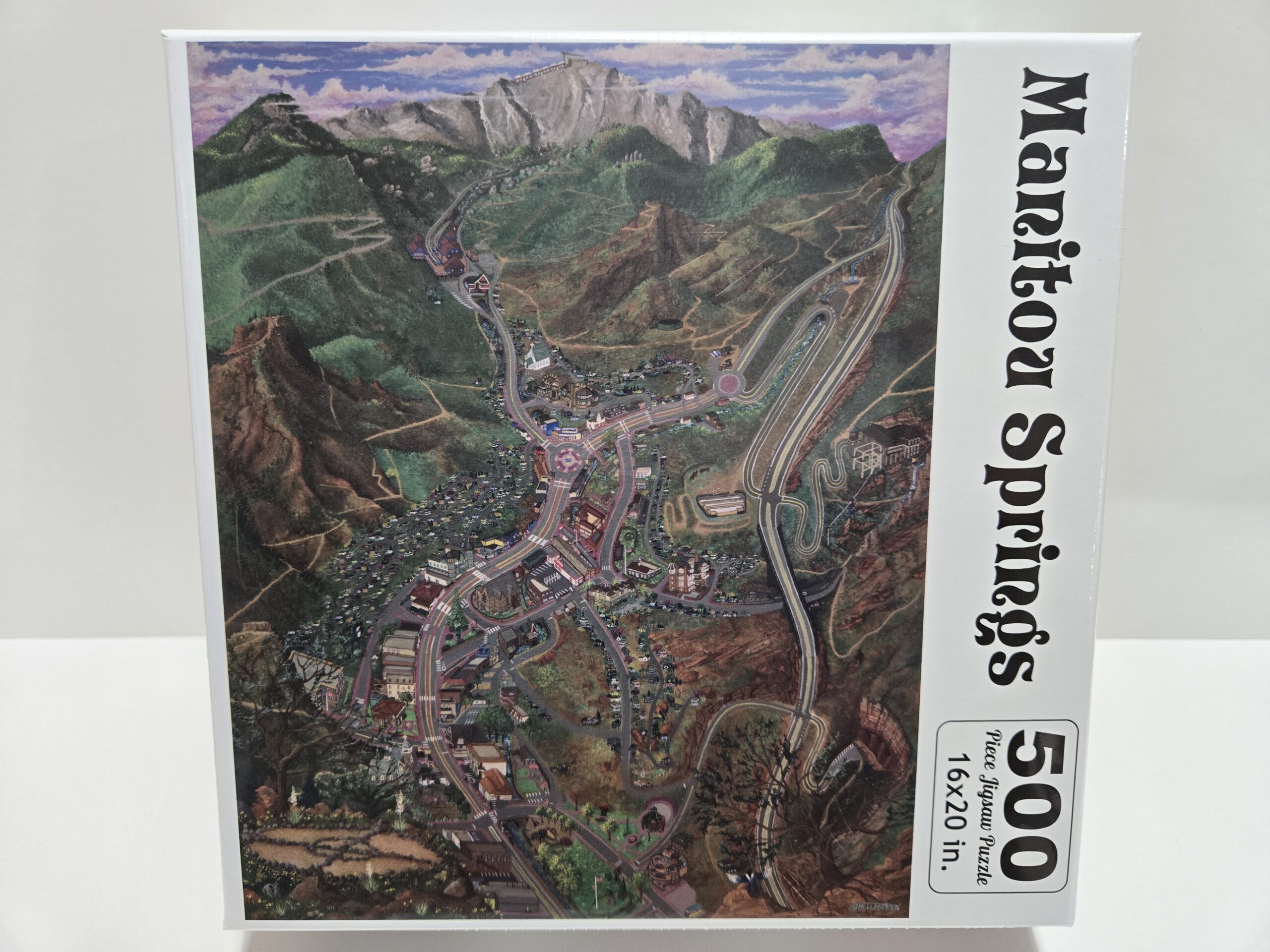 Manitou Springs Map 500 pc jigsaw puzzle 16x20" - original painting by ...